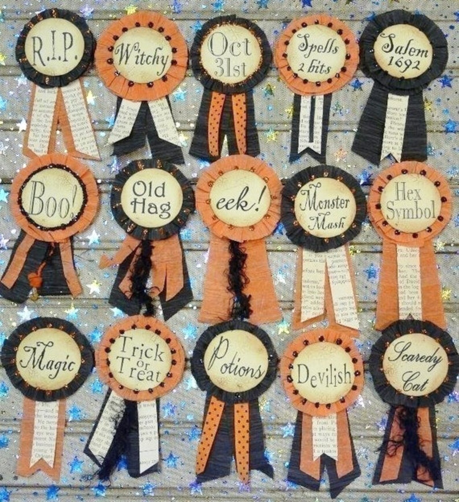 Halloween Minis Pins Badges PDF Pattern Doll Jewelry Ribbon - Etsy