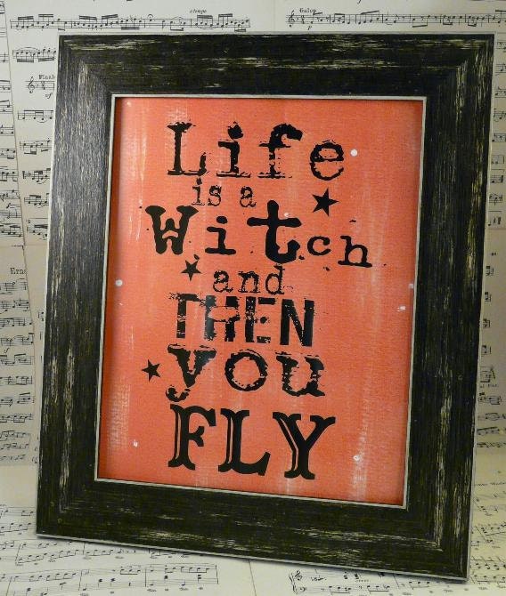 Halloween Life is a Witch Sign Digital PDF Uprint Words Fly - Etsy