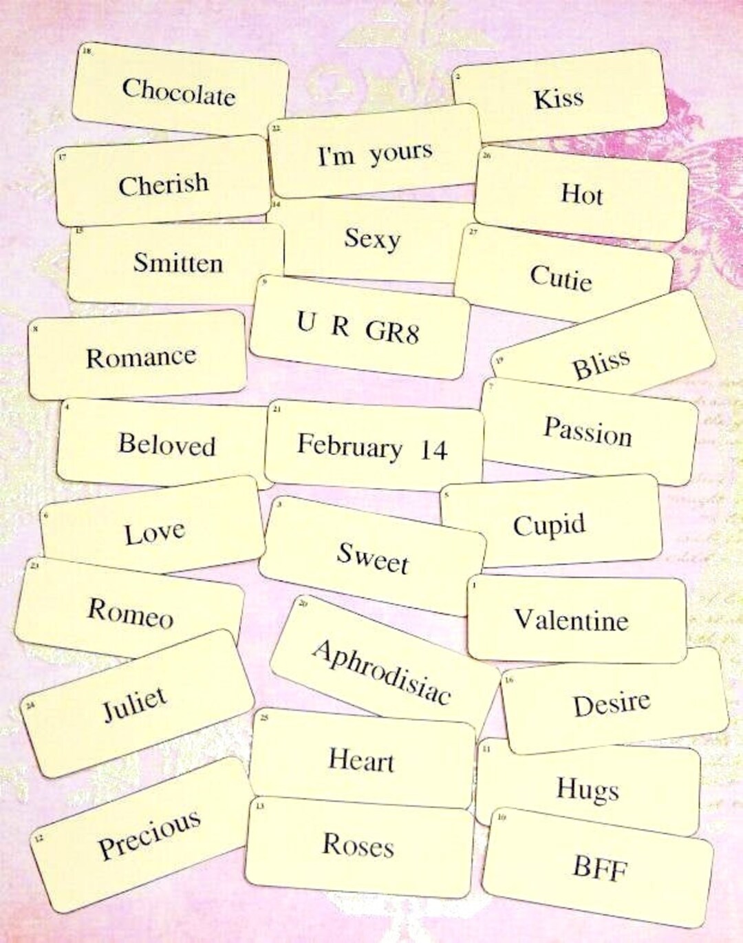 Preemie Mini Valentine Love Flash Cards PDF - Paper Labels Altered Art ...
