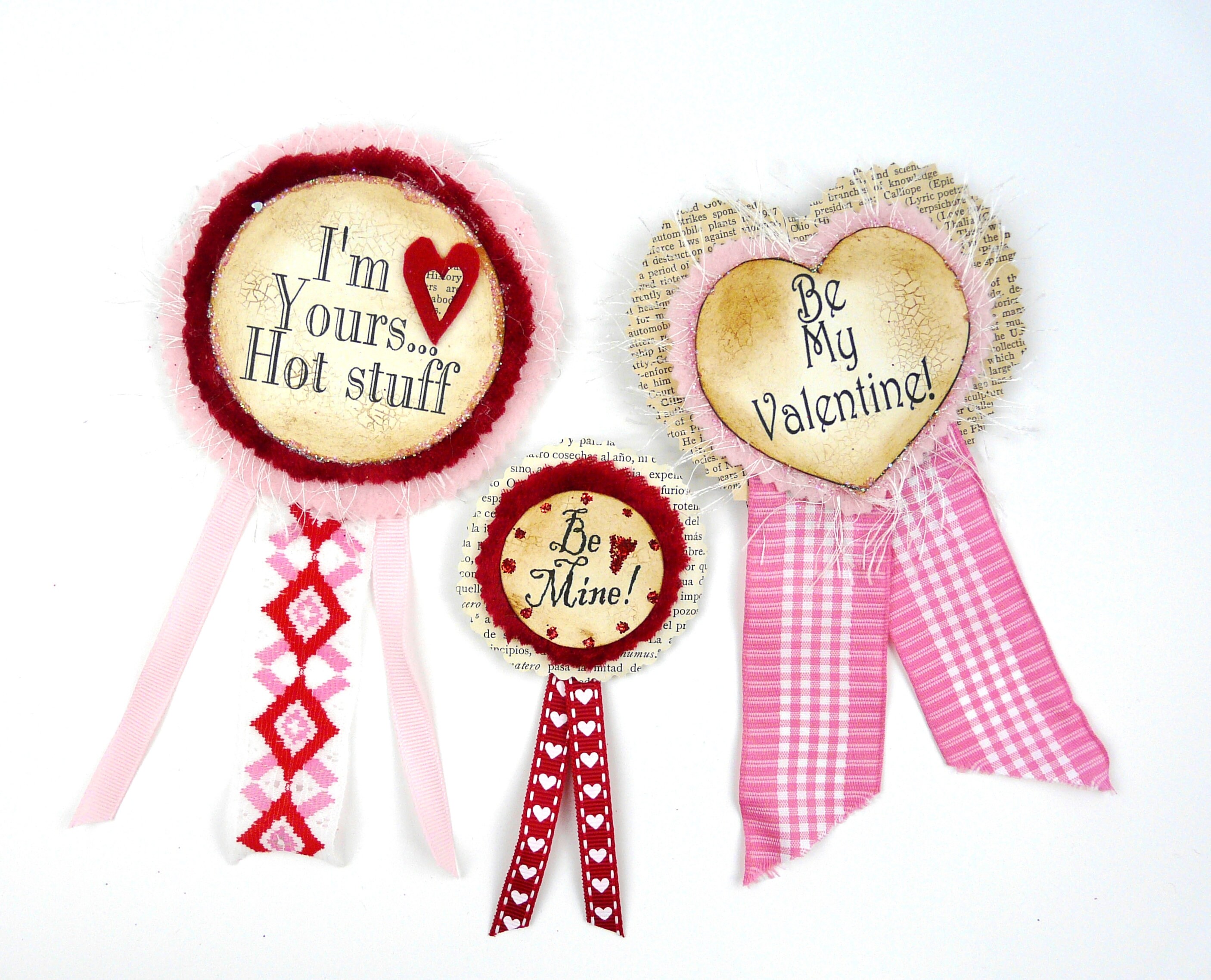 Valentine Badges Pins PDF Pattern Party Streamer Craft Paper | Etsy