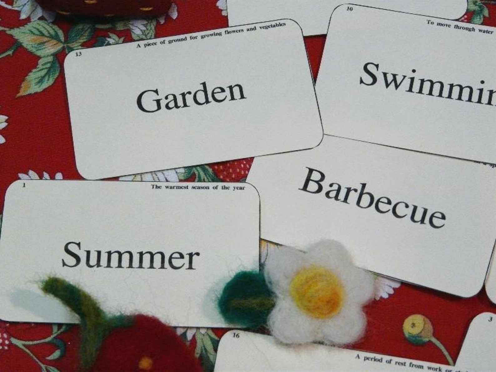 Summer Time FLASH CARDS PDF 16 Digital Collage Sheet | Etsy