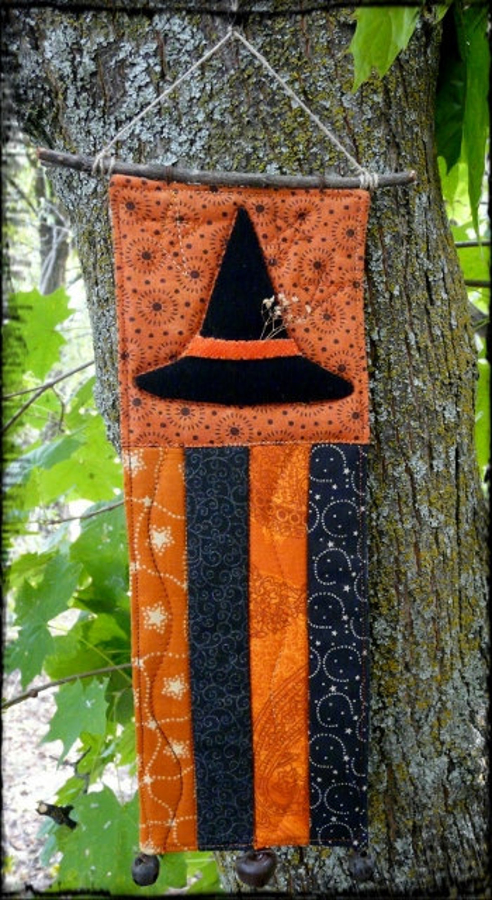 Prim Halloween mini quilt pattern PDF 3 designs pumpkin | Etsy