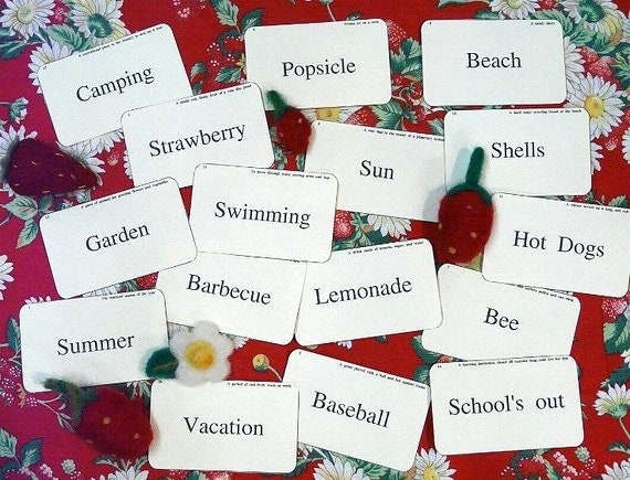Summer Time FLASH CARDS PDF 16 Digital Collage Sheet | Etsy
