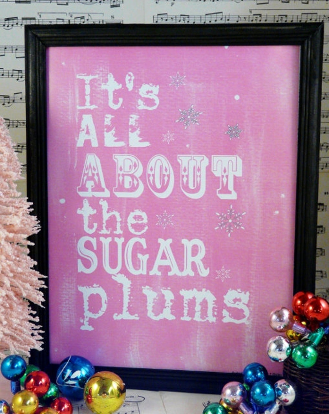 Its All About Sugar Plums Christmas Sign Digital Pink Uprint - Etsy