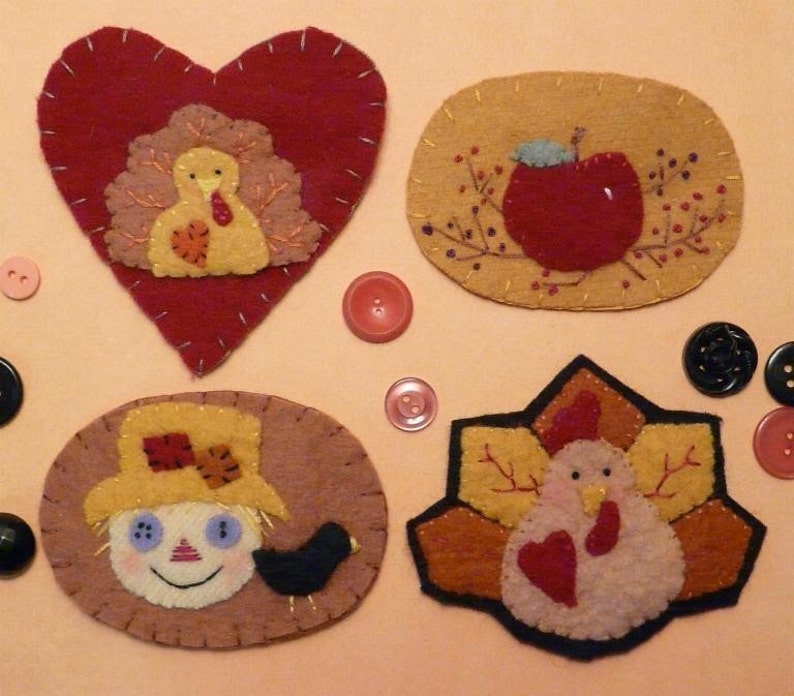 Fall and Thanksgiving Pins PATTERN Turkey Pdf Scarecrow Crow - Etsy