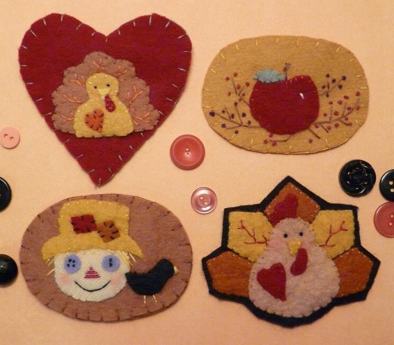 Fall and Thanksgiving Pins PATTERN Turkey Pdf Scarecrow Crow - Etsy