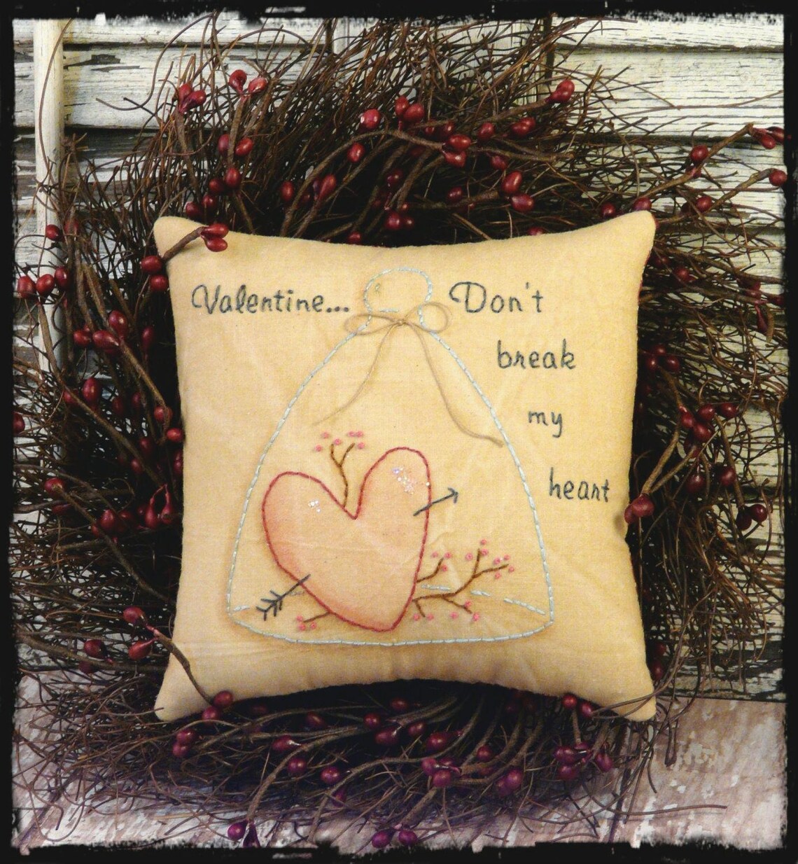 Valentine Don't Break My Heart Embroidery PDF Pattern - Stitchery ...