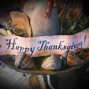 Thanksgiving Turkey PDF Pattern - Doll Primitive Grubby Banner Acorns ...
