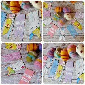 Happy Easter Banner PDF Printable - Digital College Sheet Bunny Chick ...