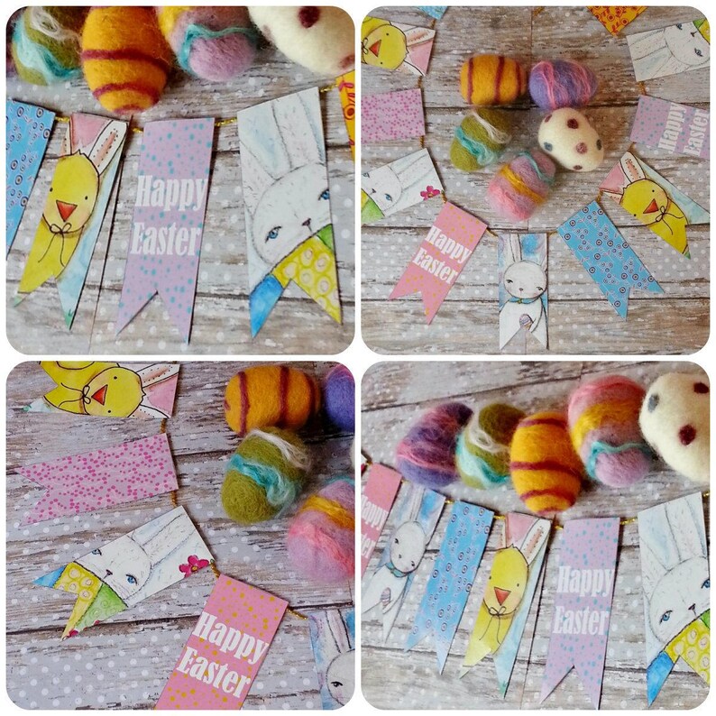 Happy Easter Banner PDF Printable Digital College Sheet | Etsy