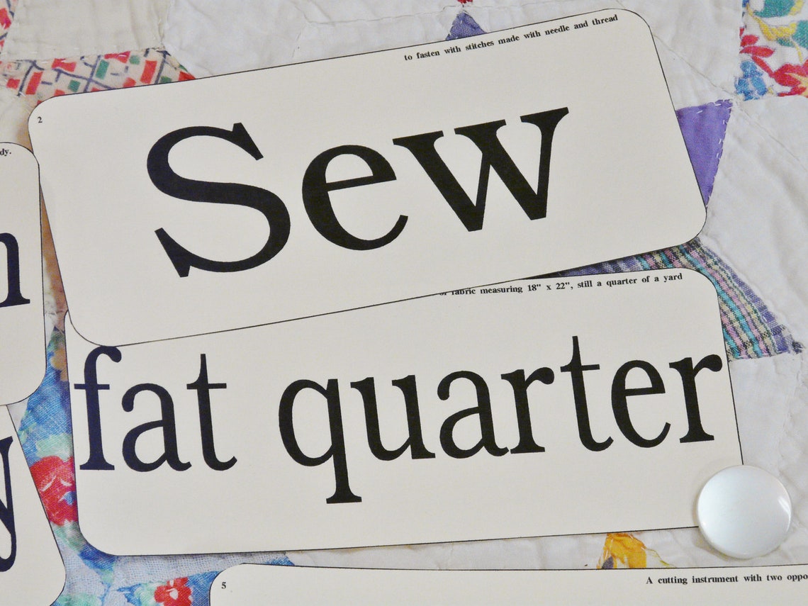12 Large Sewing Quilt Embroidery Flash Cards PDF Vintage - Etsy