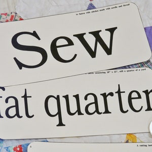 12 Large Sewing Quilt Embroidery Flash Cards PDF - Vintage Like Words ...