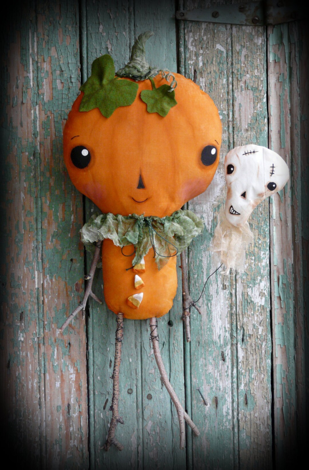 Prim Halloween Pumpkin Man Pattern - PDF Doll Skull Balloon Fall ...
