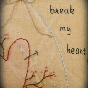 Valentine Don't Break My Heart Embroidery PDF Pattern Stitchery Pillow ...