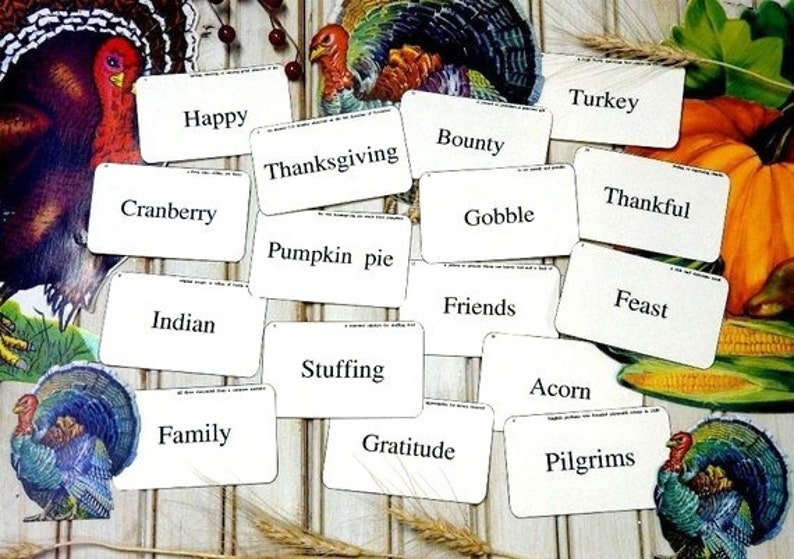 THANKSGIVING FLASH Cards PDF - Vintage Like 16 Altered Scrapbooking ...