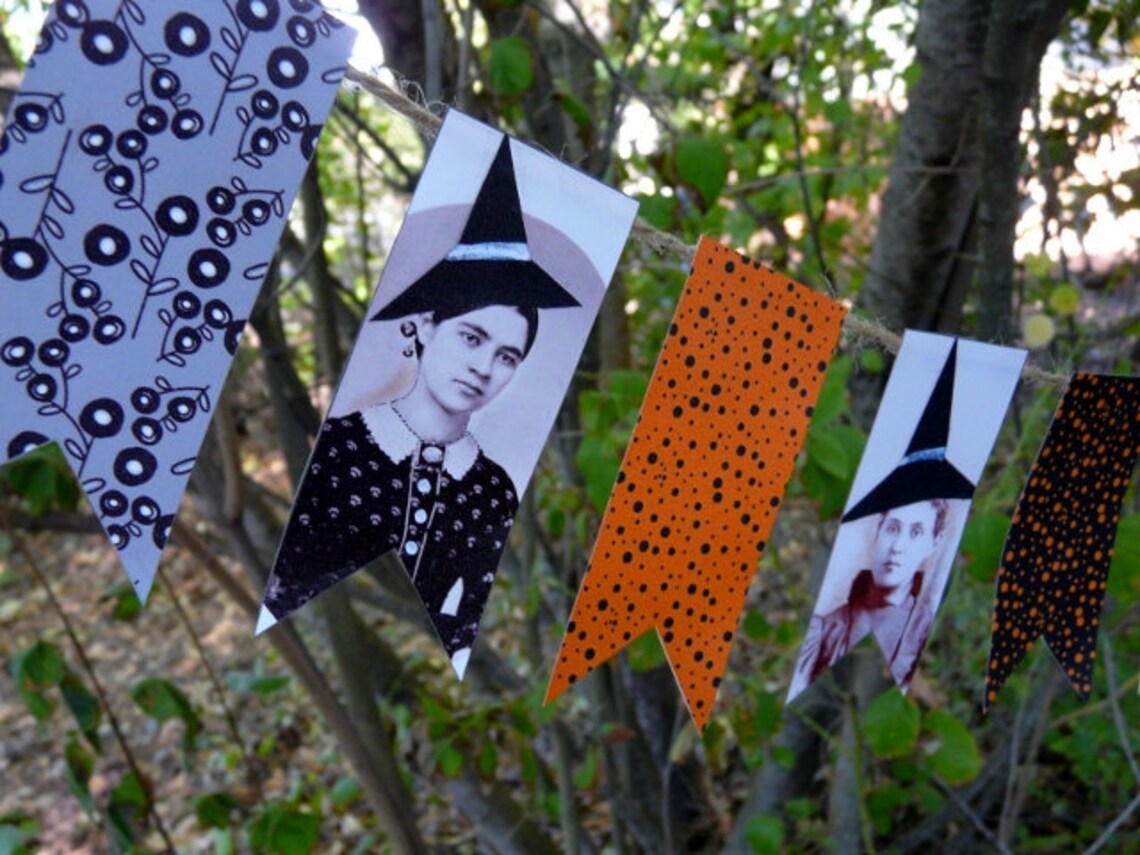 Halloween Witch Banner PDF Printable Digital College Sheet | Etsy