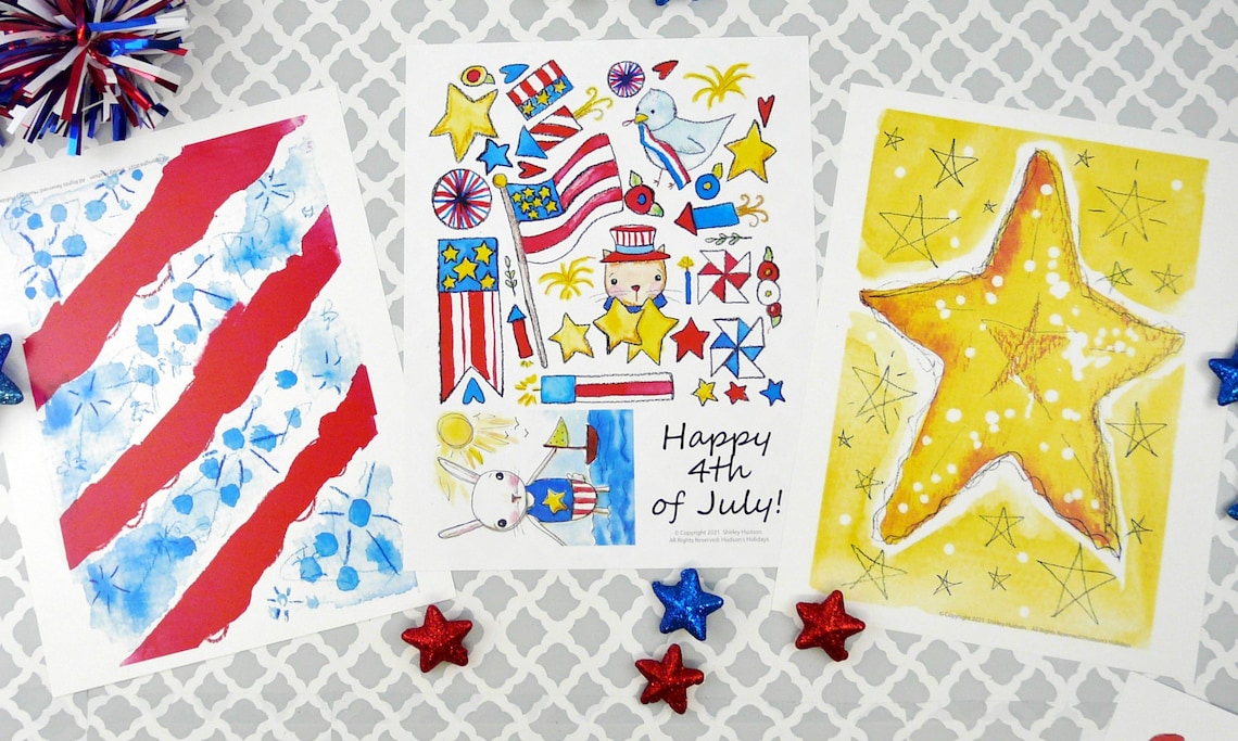 Patriotic Art Collage Set - Make Ornaments & Home Decor 5 Sheets ...