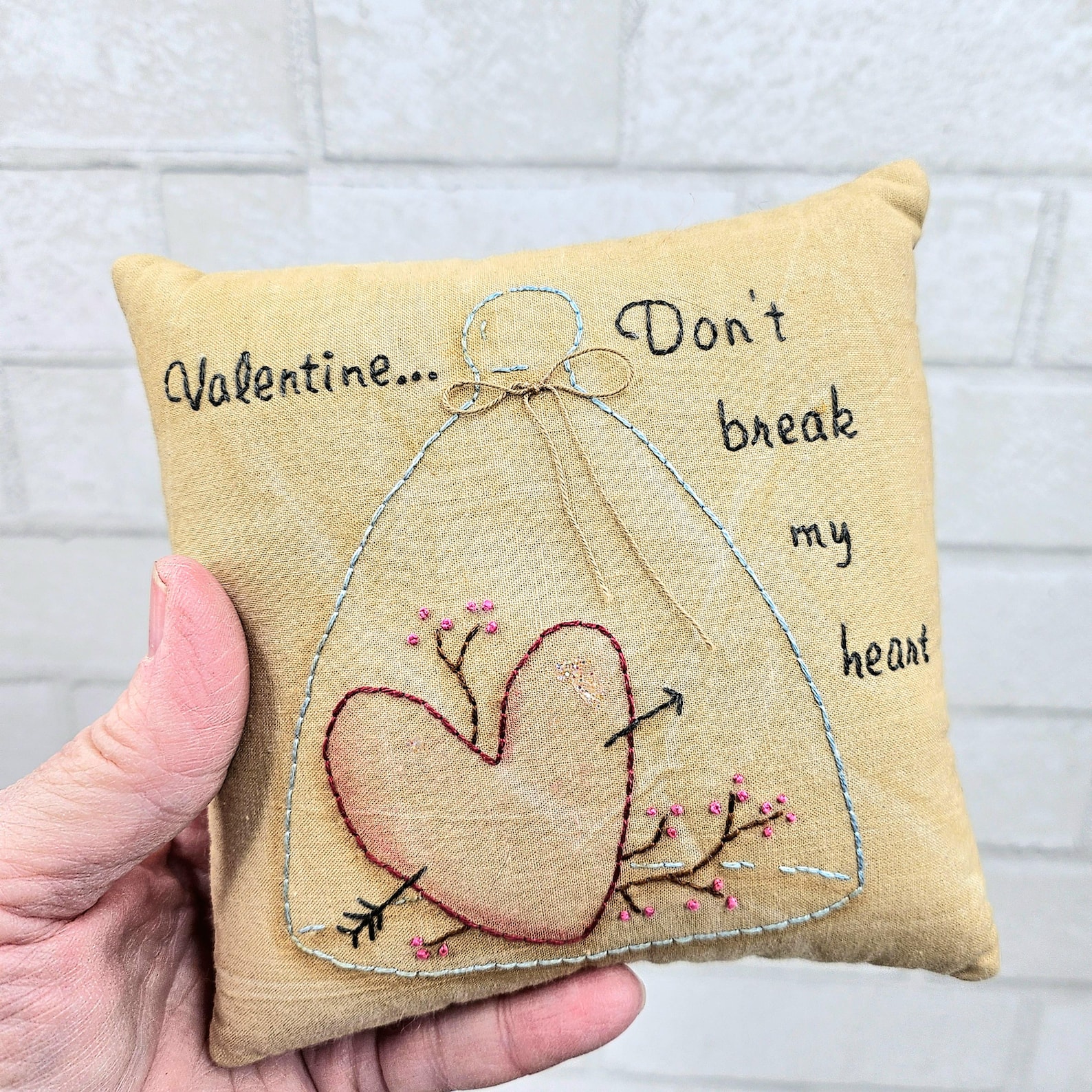 Valentine Don't Break My Heart Embroidery PDF Pattern - Stitchery ...