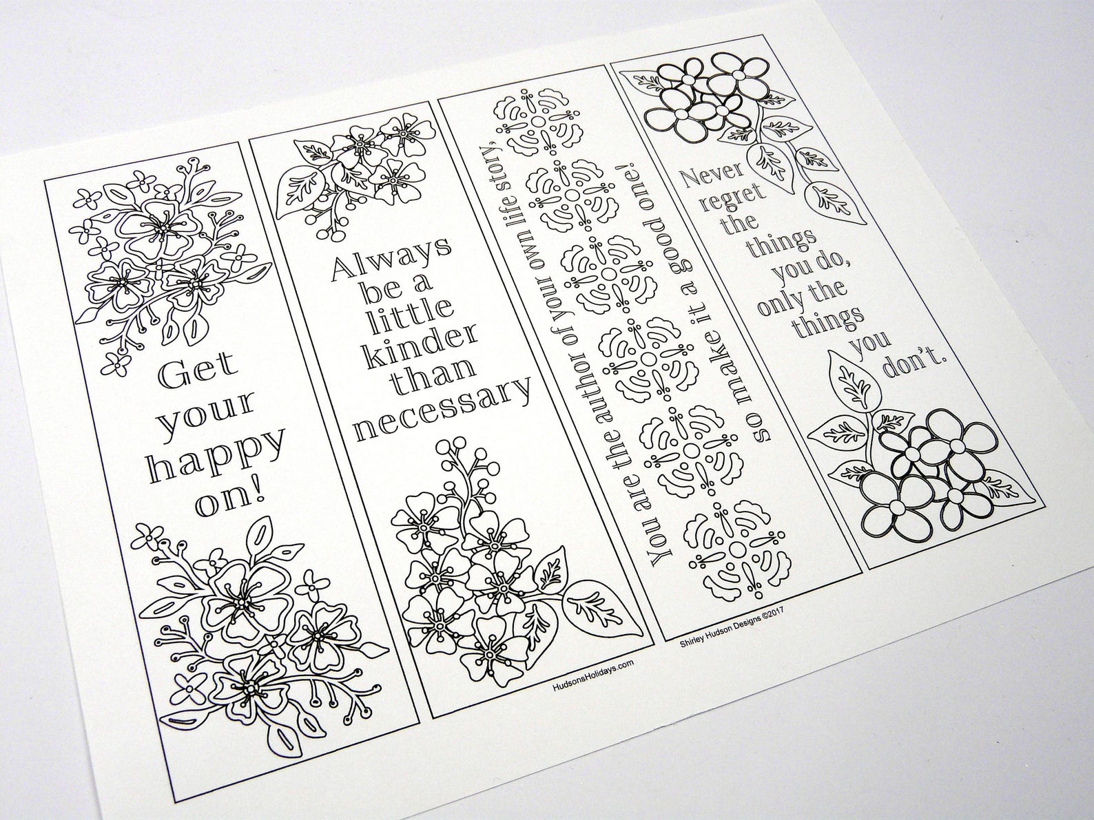 Inspiration Coloring Bookmarks Floral Design PDF Book Page - Etsy