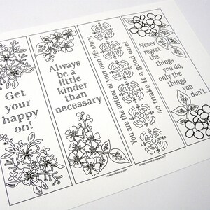 Inspiration Coloring Bookmarks Floral Design PDF - Book Page ...