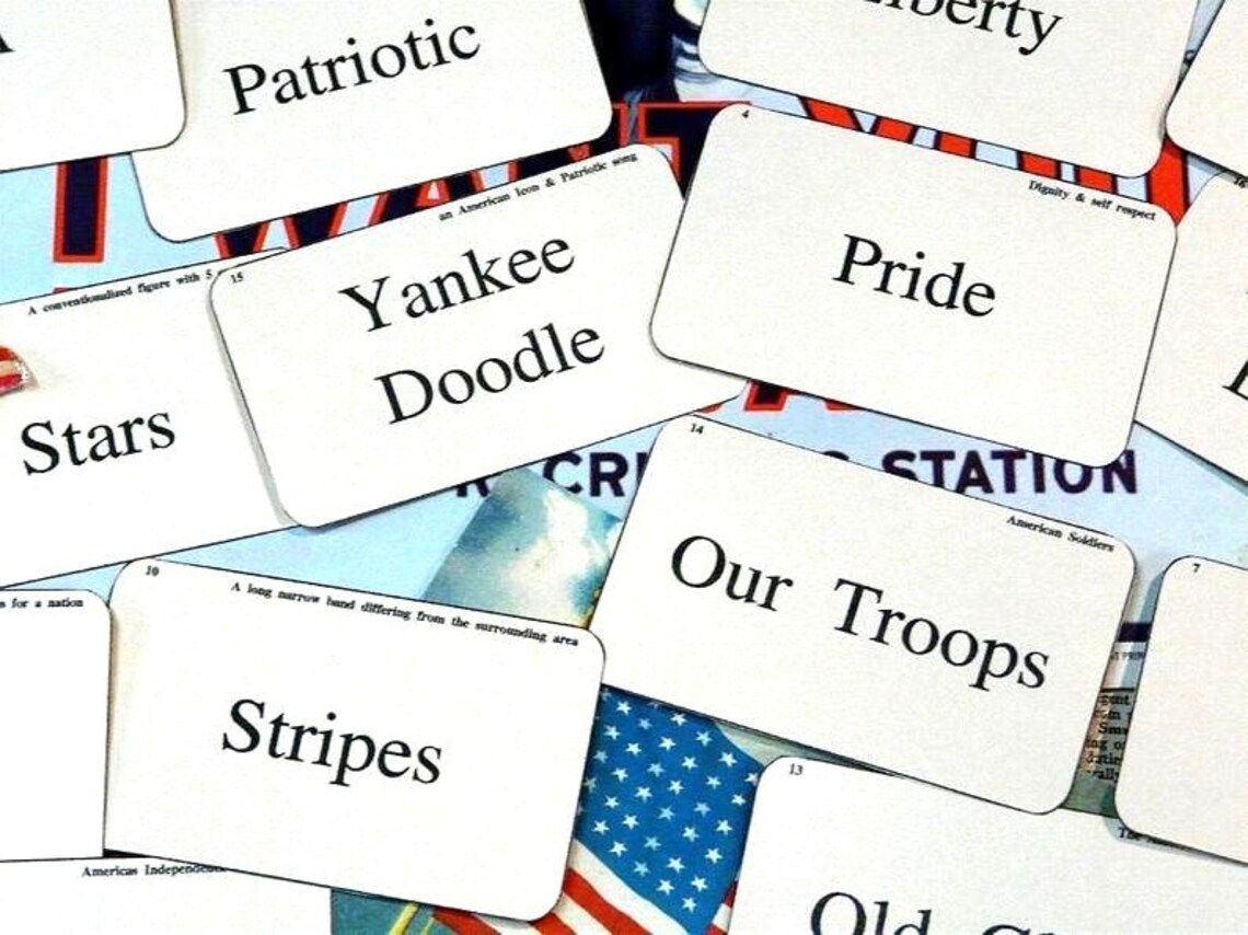PATRIOTIC FLASH CARDS- Pdf Digital Flag America Uprint Old - Etsy