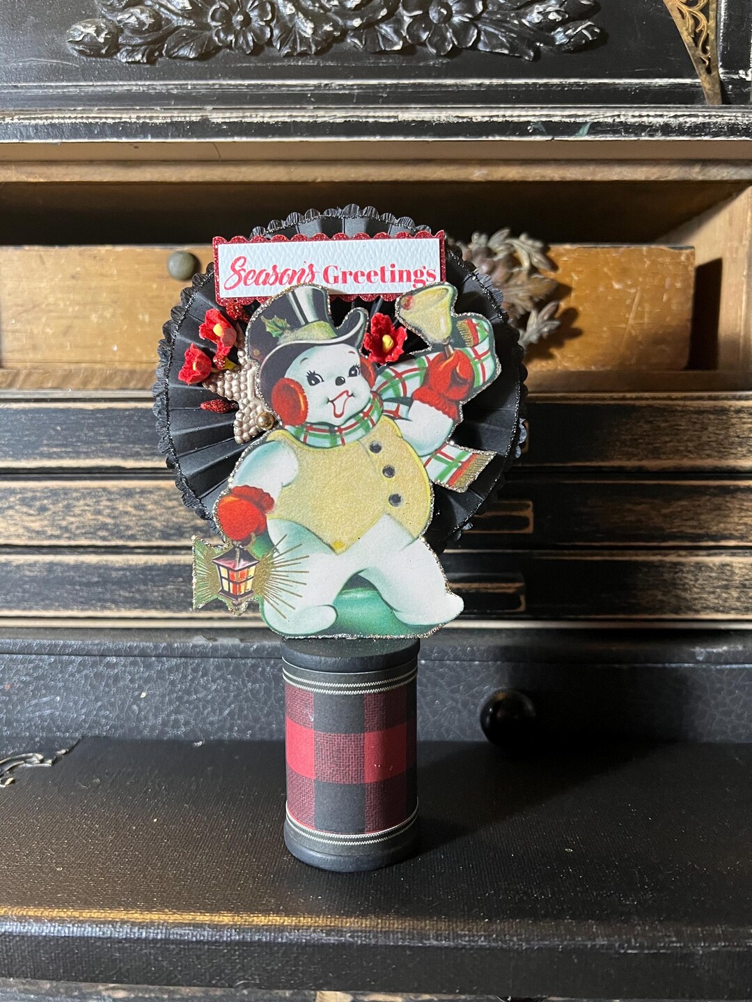 Vintage Snowman Spool: Handmade Christmas Holiday Decor - Etsy
