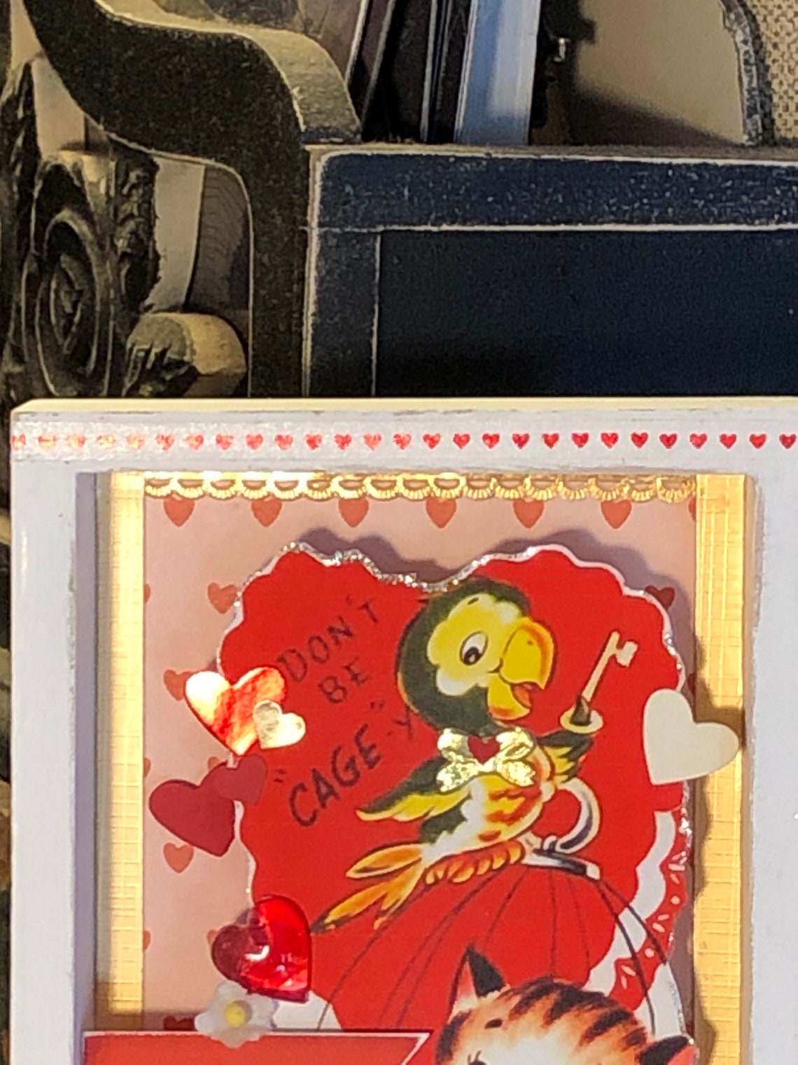 Valentine Shadow Box Vintage Valentines Anthropomorphic - Etsy