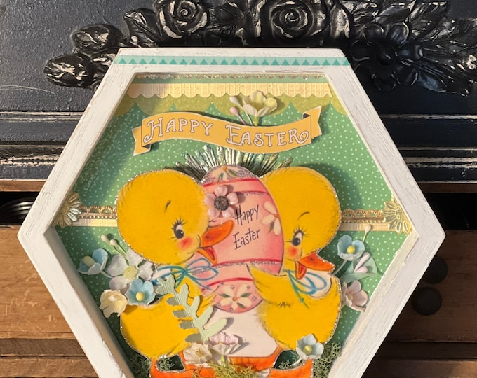 Easter Shadow Box, Vintage EASTER, Anthropomorphic, RETRO Easter ...