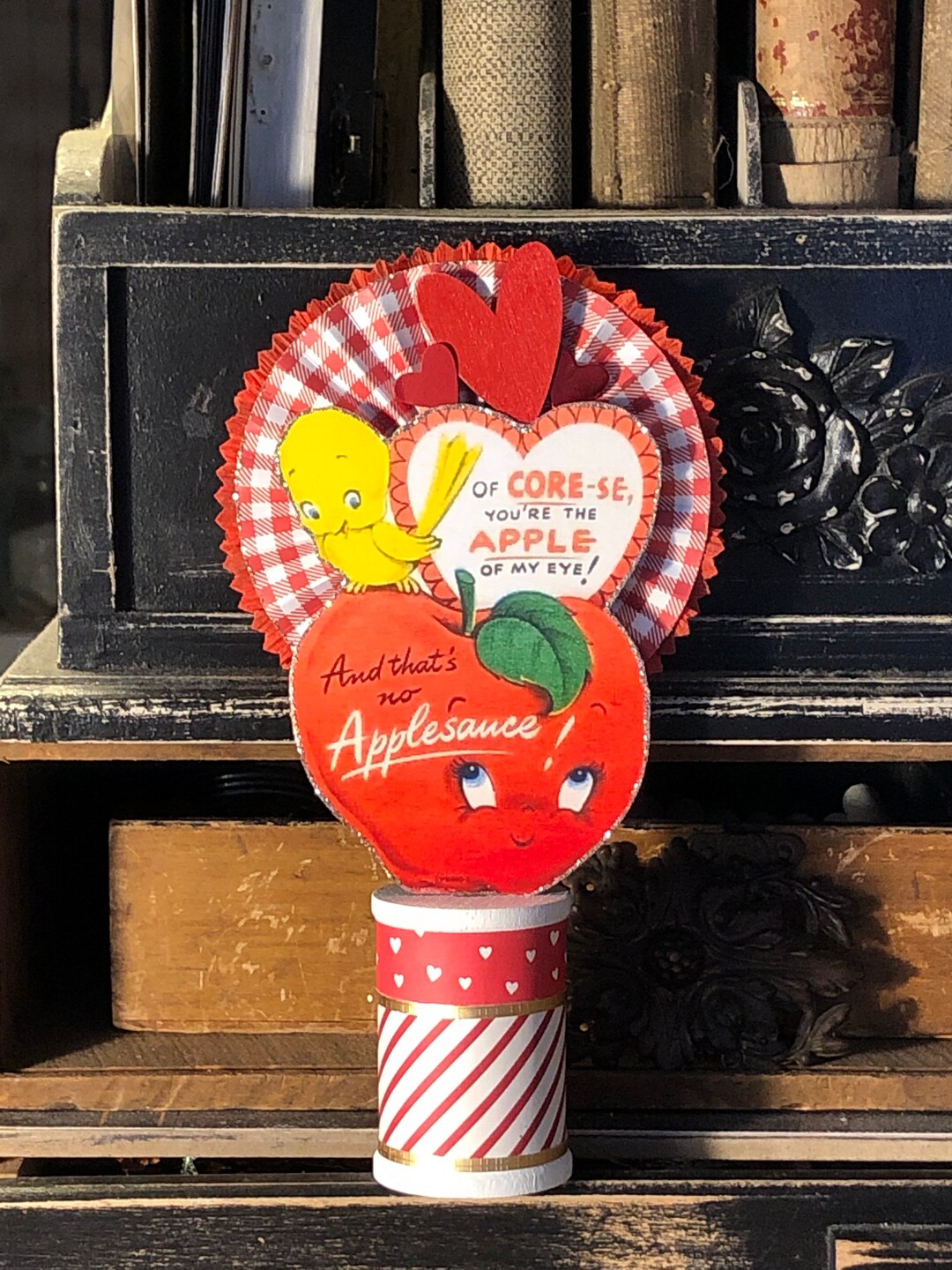 Valentine Spool, Vintage Valentine's, Anthropomorphic Valentine, RETRO ...