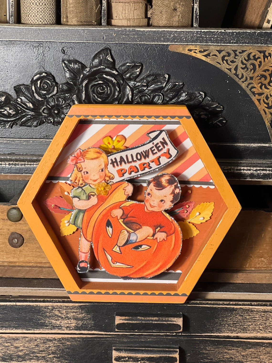 Vintage HALLOWEEN Shadow Box Vintage Decor RETRO Kitsch - Etsy