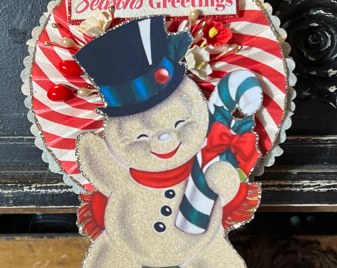 Vintage Christmas, HANDMADE Holiday Spool, Vintage Christmas Decor ...