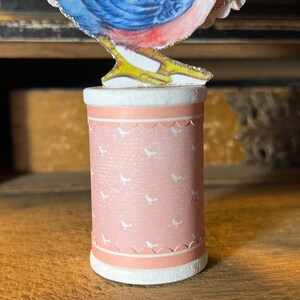Vintage Handmade EASTER Robin on Spool Decoration, Easter Art, Spring ...