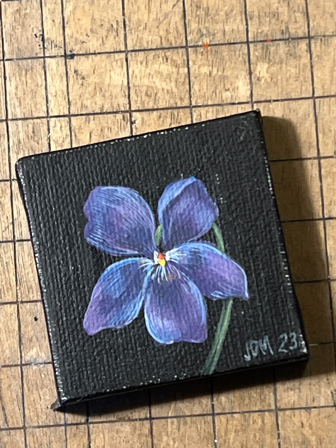 Mini ORIGINAL Art Acrylic Flower Painting on Wood Botanical - Etsy