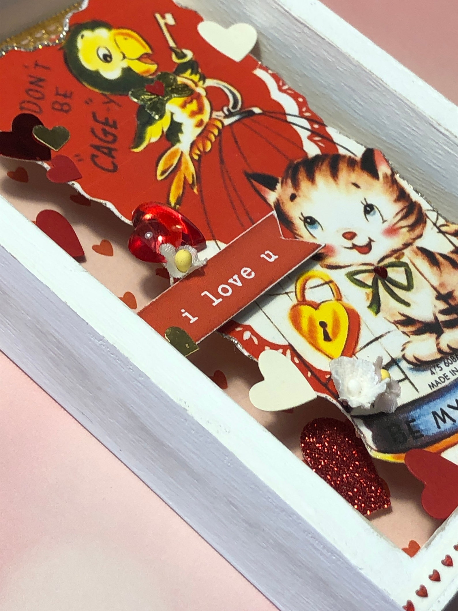 Valentine Shadow Box Vintage Valentines Anthropomorphic - Etsy