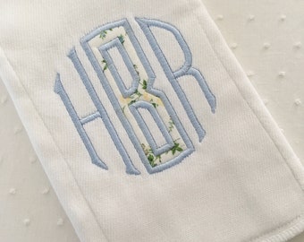 Applique Liberty Monogram Baby Burp Cloth or Bib - Etsy