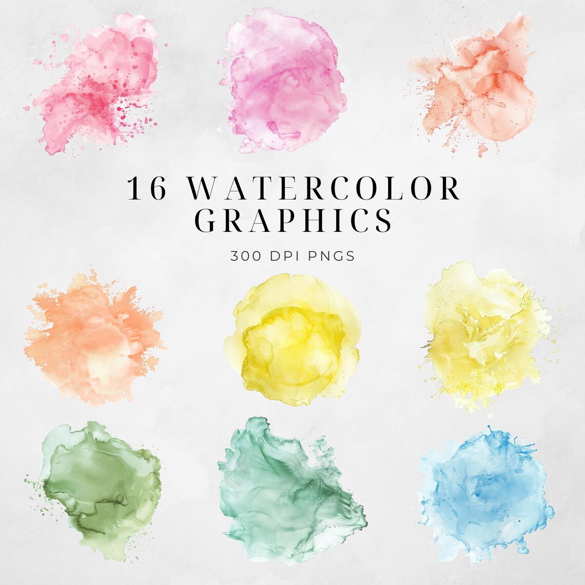 Pastel Watercolor Alcohol Ink Splash Clipart, Abstract Clip Art ...