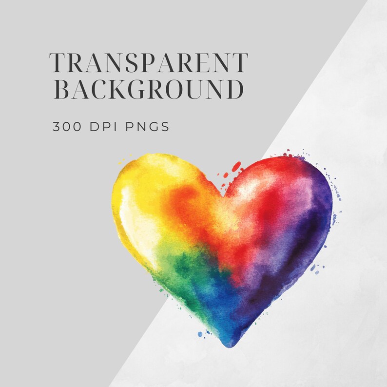 Rainbow Heart PNG, Valentine Clipart, Valentines Day Card, Romantic ...