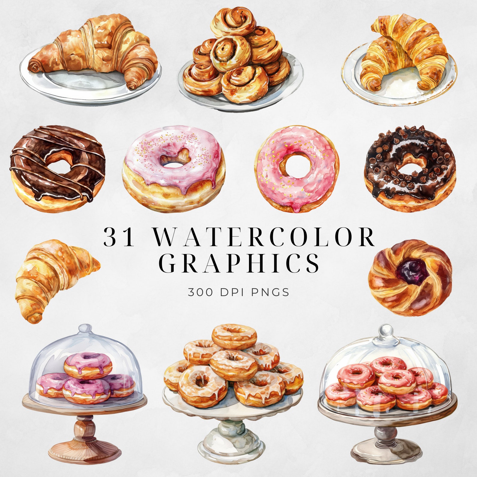 Cake Clipart, Bakery Gateau Illustrations, Cafe Clip Art Bundle ...