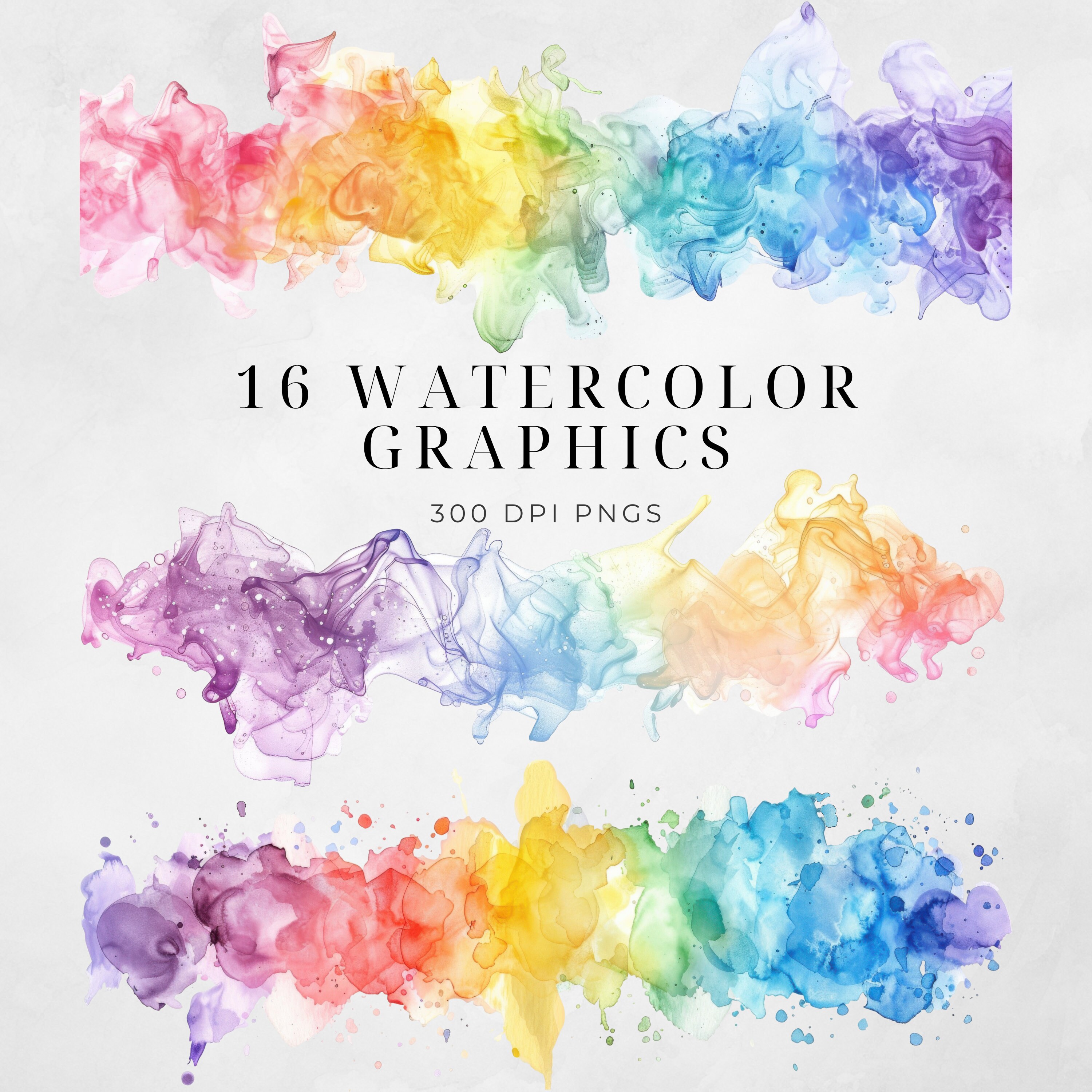 Pastel Watercolor Alcohol Ink Splash Clipart, Abstract Clip Art ...