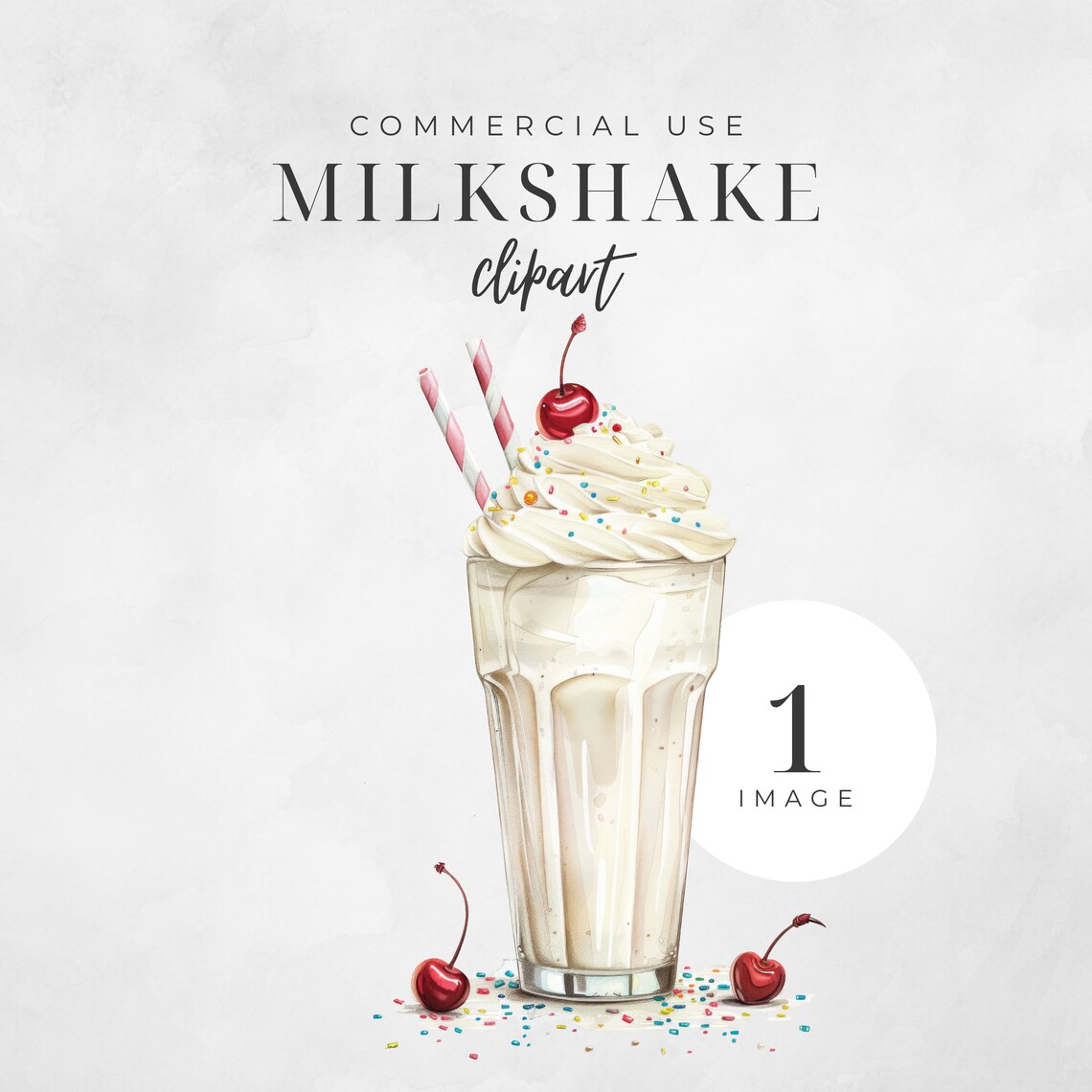 Milkshake Clipart, Summer Party Invitations, Cafe Graphic, Drinks ...