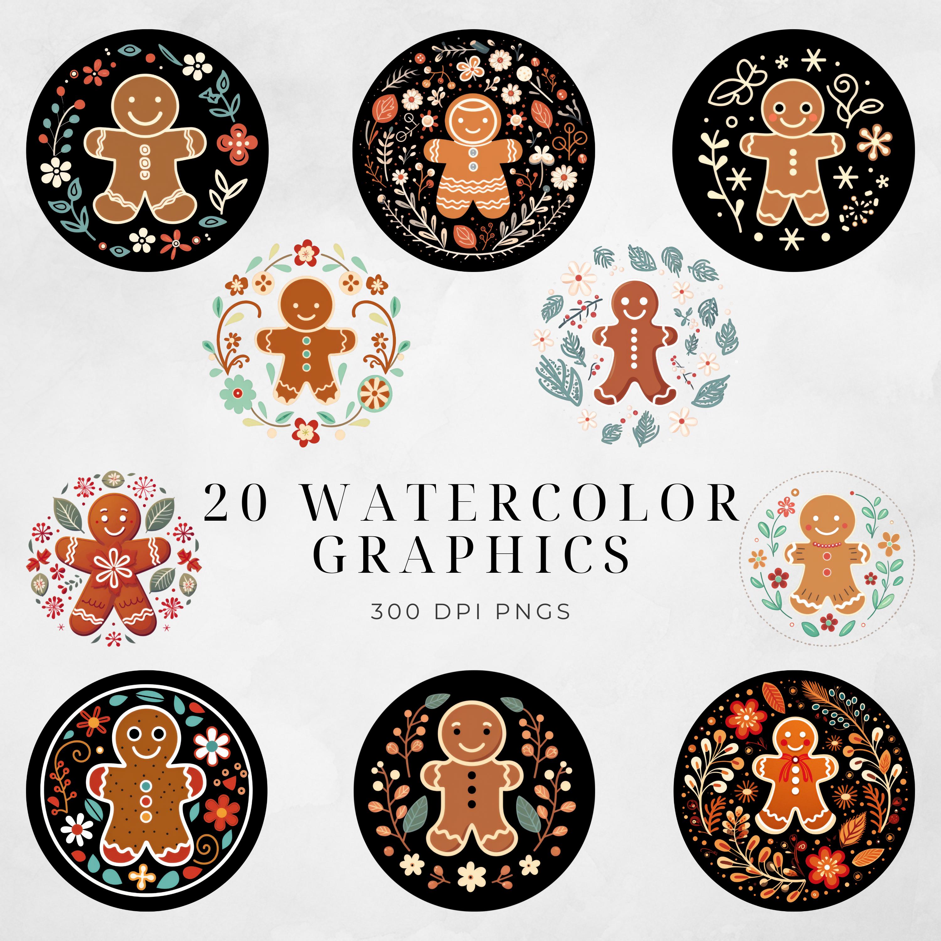 Circle Gingerbread Cookie Clipart, Round Holiday Gift Tags, Christmas ...