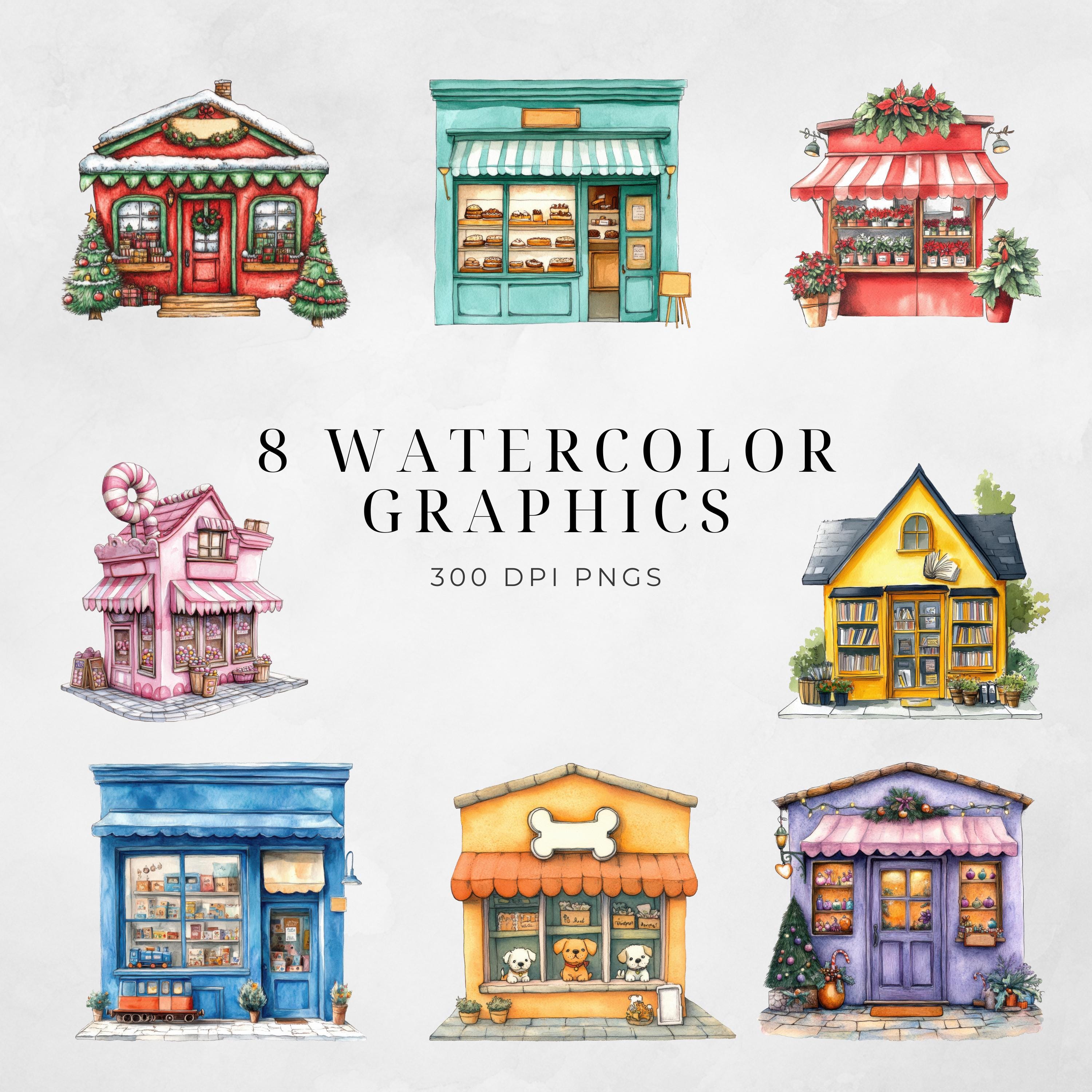 Cute Village Store Clipart, Storefront Pngs, Colorful Shop Image ...