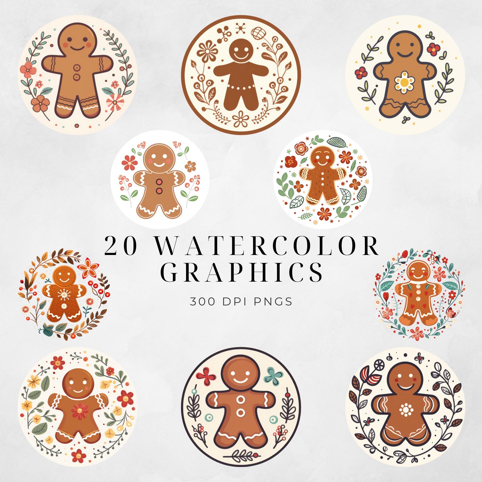 Circle Gingerbread Cookie Clipart, Round Holiday Gift Tags, Christmas ...