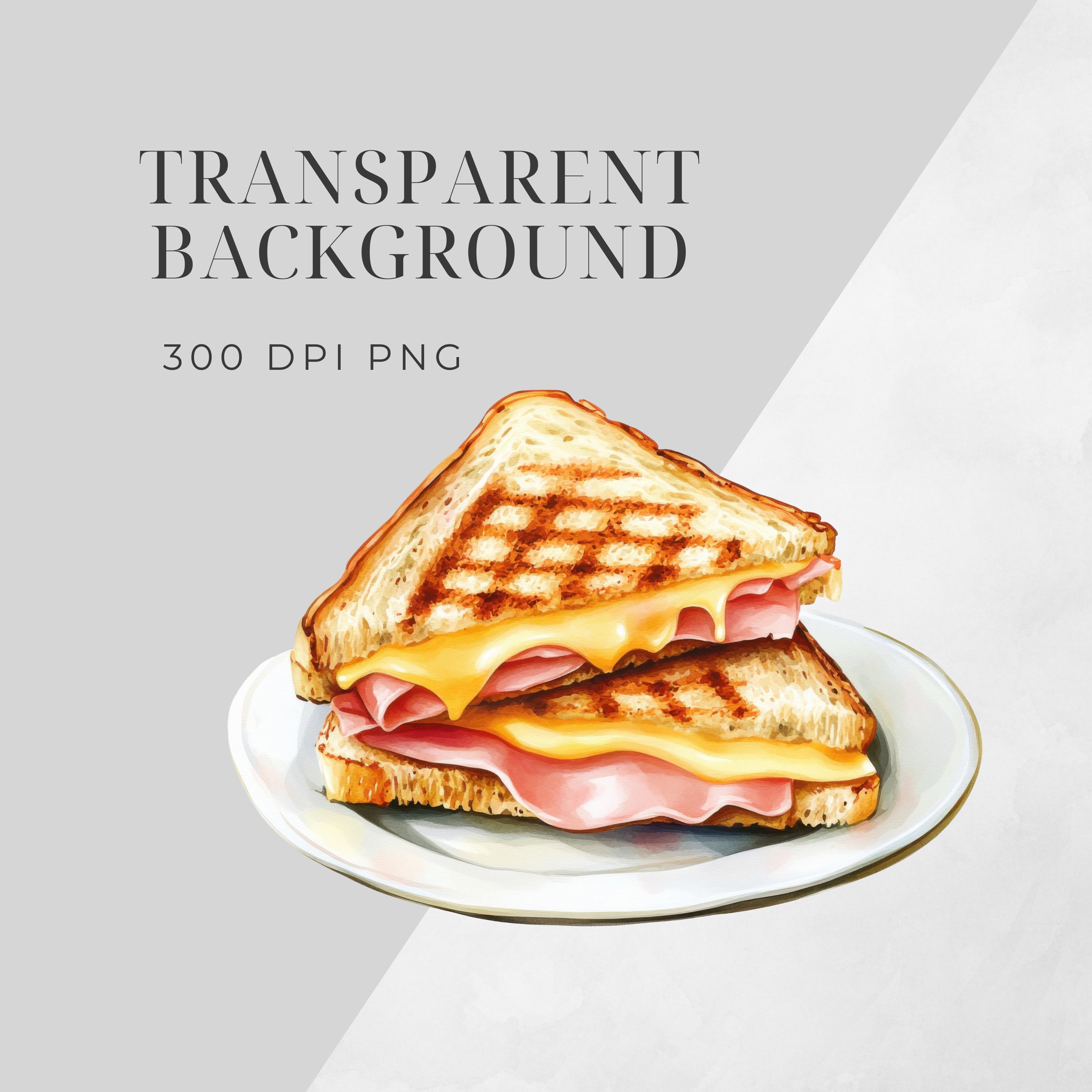 Watercolor Toast Sandwich Clipart, Cafe Menu, Breakfast Clip Art, Food ...