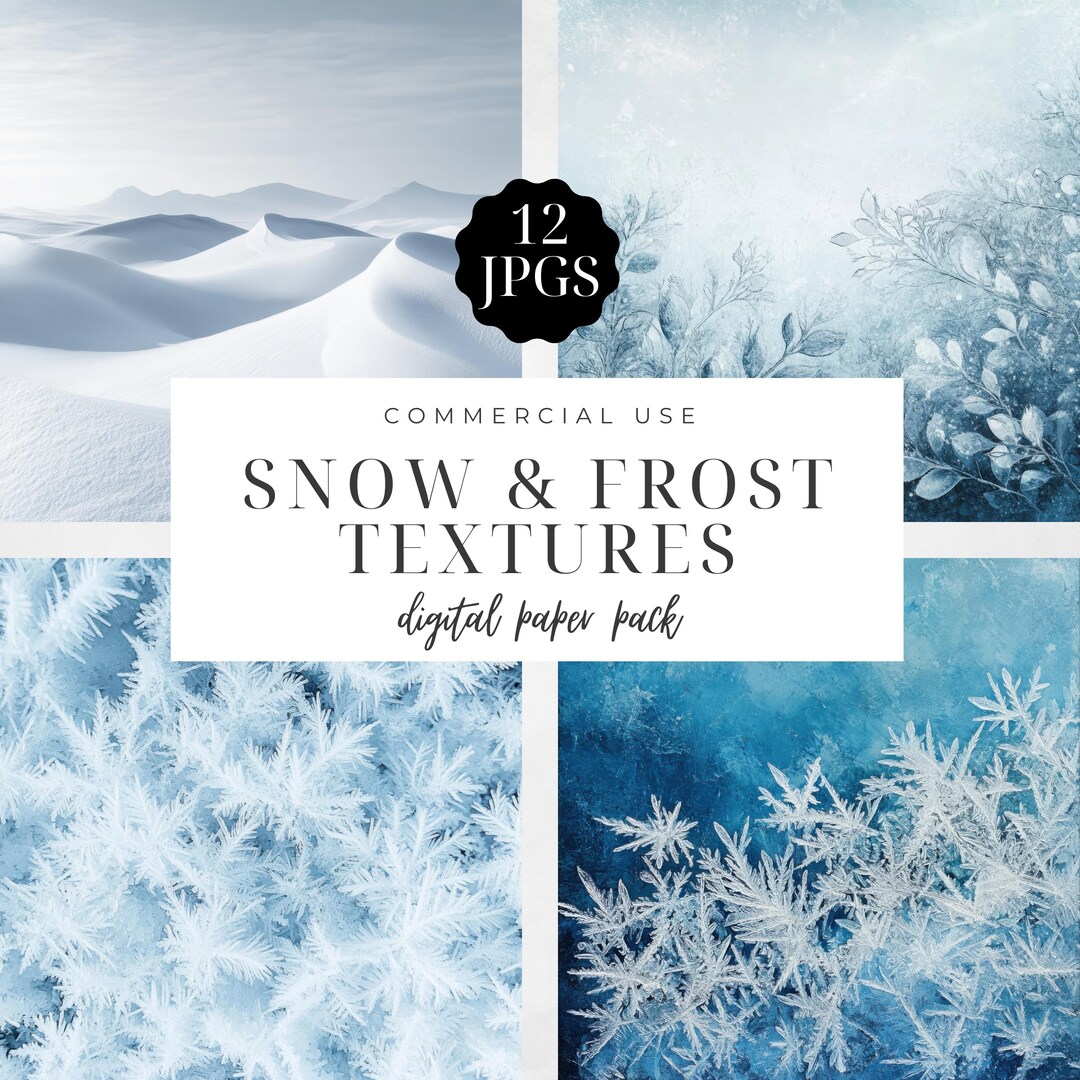Snow Frost Texture Backgrounds, Digital Paper Pack, Winter Photo ...