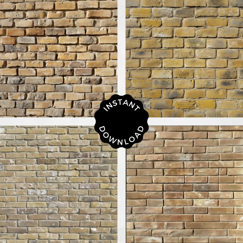 Brick Wall Textures Digital Paper Pack, Photo Backdrop, Whitewashed ...