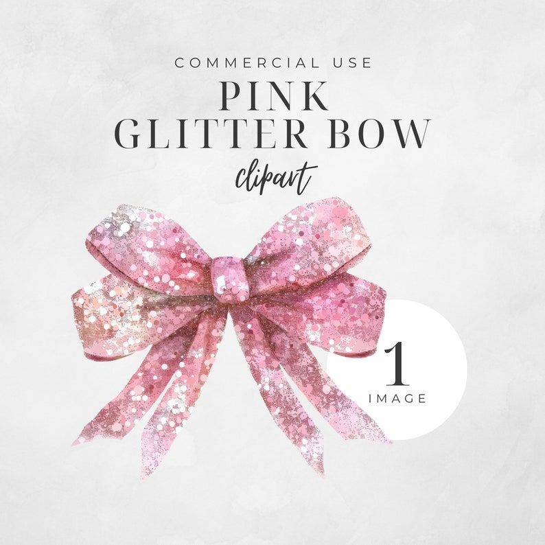 Pink Glitter Bow PNG, Girly Clipart, Gift Wrap, Baby Girl Nursery Art ...