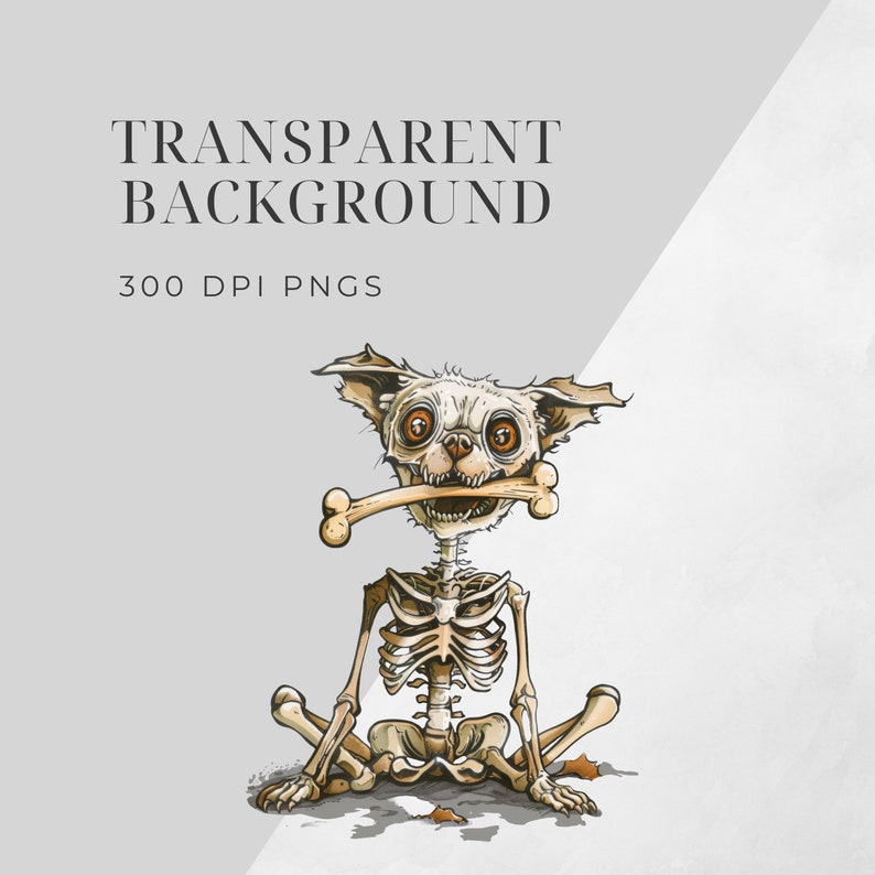 Halloween Pet Skeleton Clipart, Watercolor Bones, Halloween Decor ...