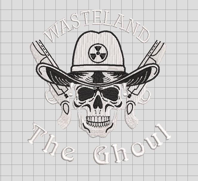 Machine Embroidery Design: Wasteland | the Ghoul | Fallout | Skull ...
