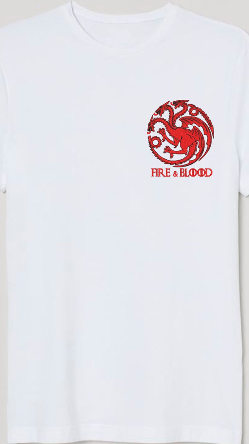 Embroidery Machine File: Fire and Blood Logo, Dragon, Got, Hod - Etsy